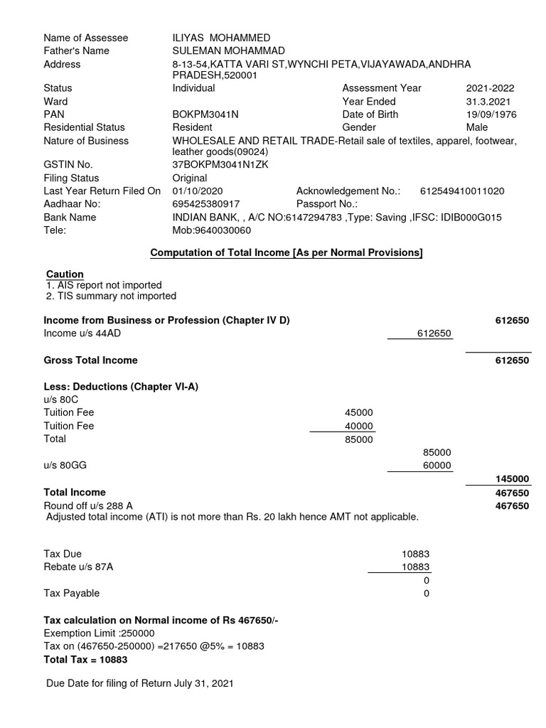 Computation | PDF | Taxes | Revenue
