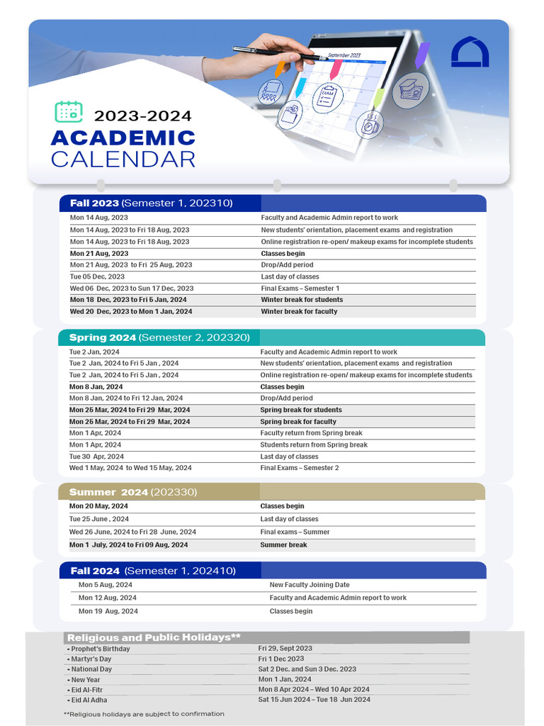 HCT Academic Calendar 2023-2024 | PDF | Academic Term | Social Institutions