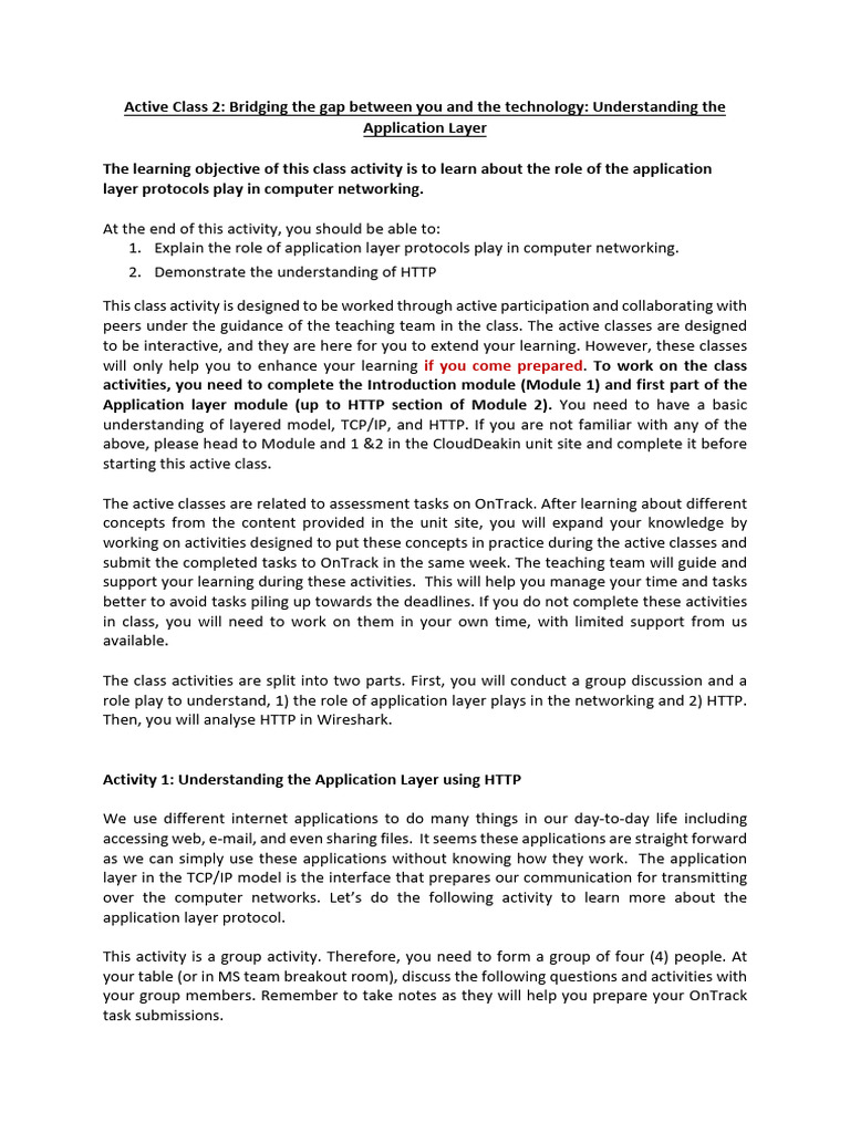 Class 2 - Understanding The Application Layer | PDF | Web Server ... Class 2 - Understanding The Application Layer | PDF | Web Server ...