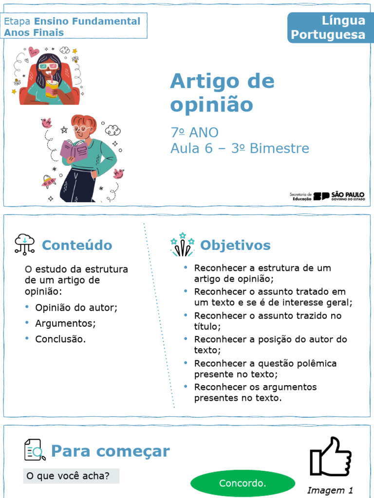 Aula 6 - Artigo de Opinião | PDF | Natal | Autor