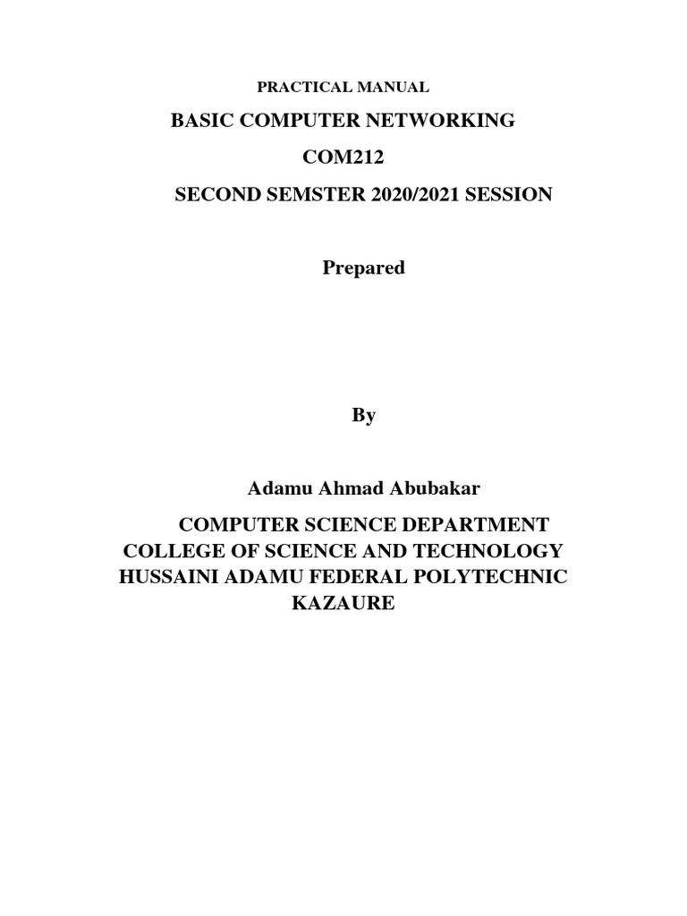 Practical Manual Networking | PDF | Computer Network | Ip Address