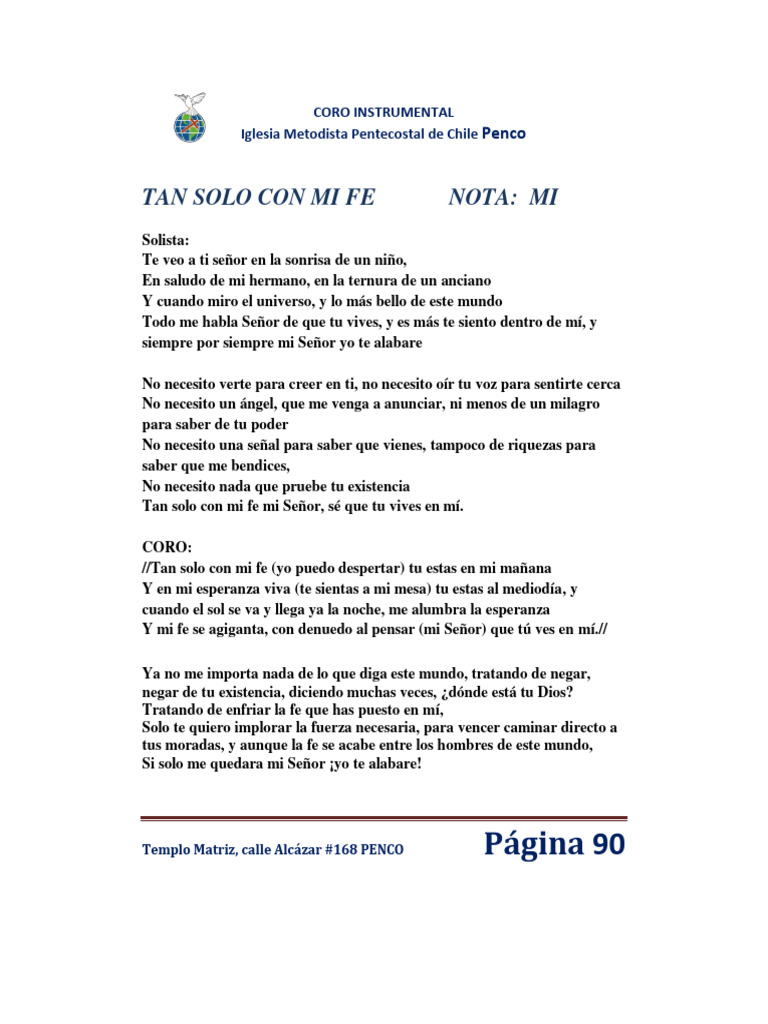 Tan Solo Con Mi Fe | PDF