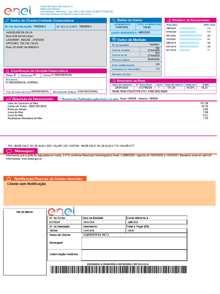 Conta de Luz Enel | PDF