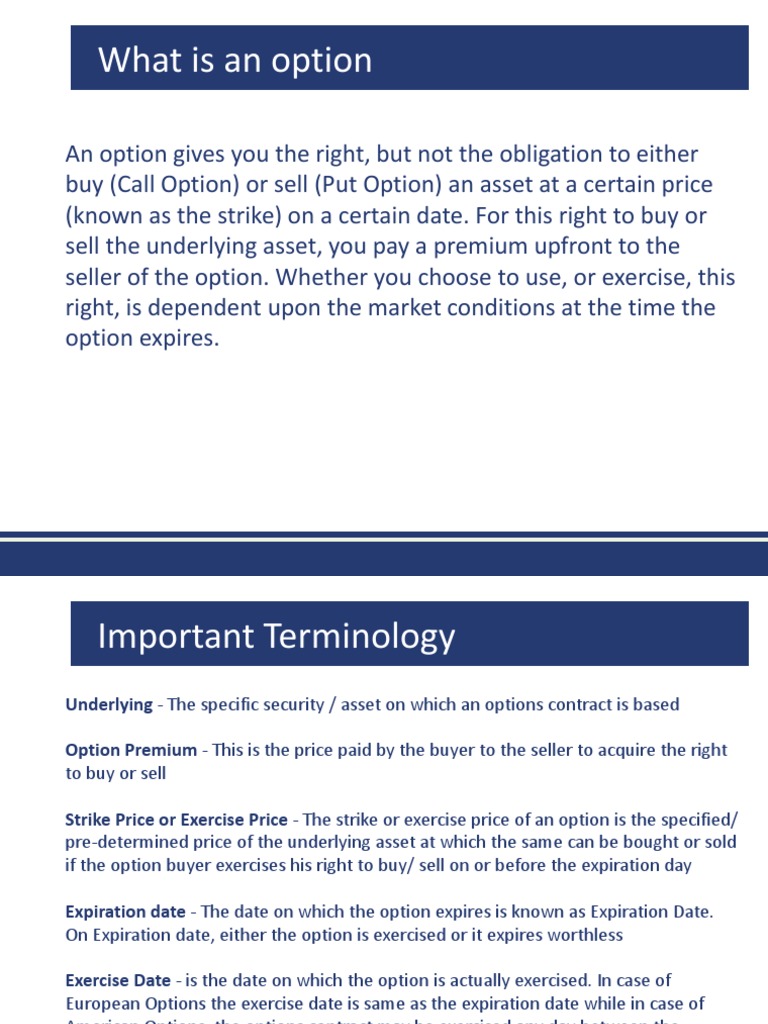 What Is An Option | PDF | Greeks (Finance) | Option (Finance)