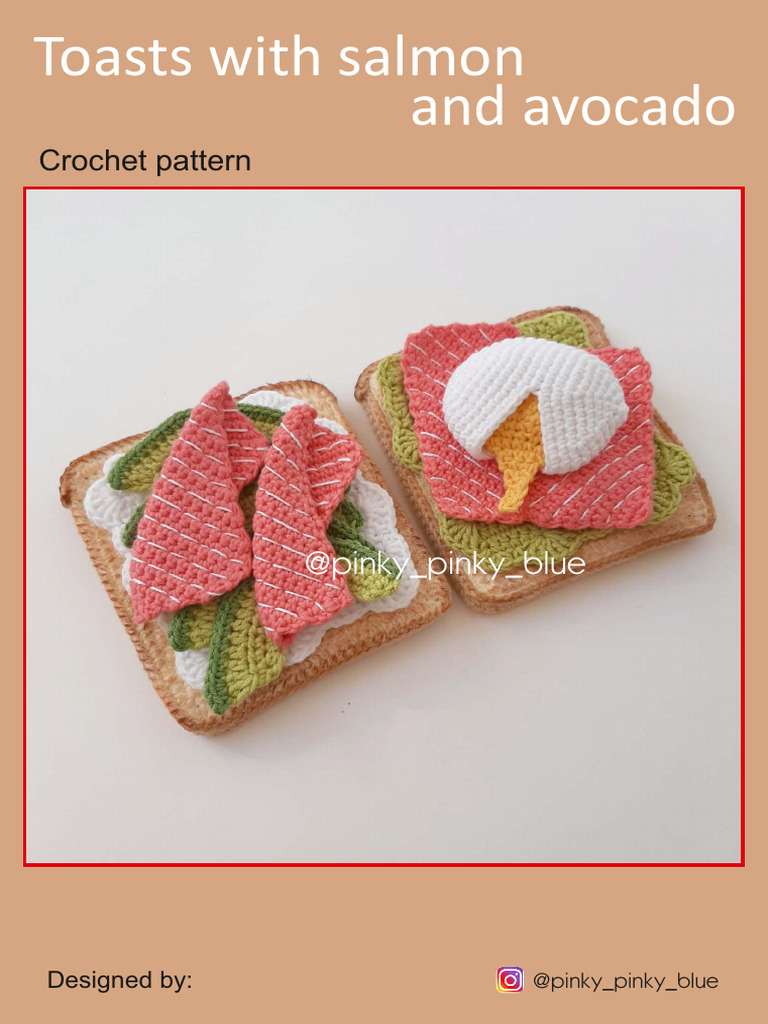 Toasts With Salmon and Avocado: Crochet Pattern | PDF | Crochet ...