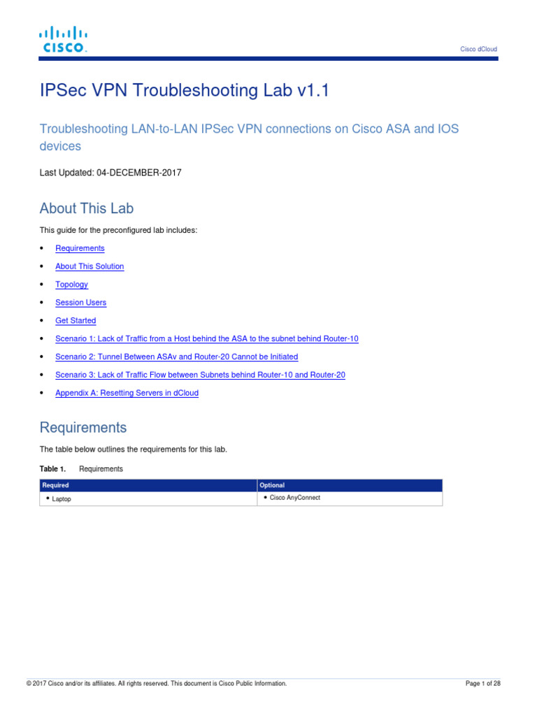 Ipsec VPN Troubleshooting Lab v11190816-1 | PDF | Computer Architecture | Internet Architecture