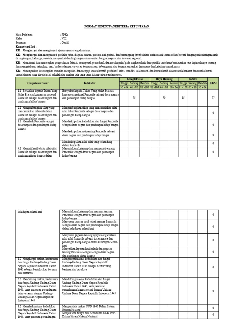 New Format KKM Excel | PDF