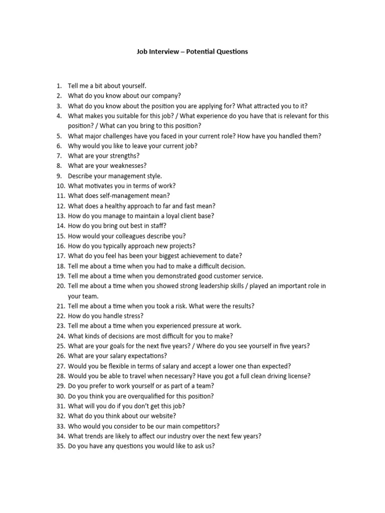 Job Interview | PDF | Goal | Job Interview