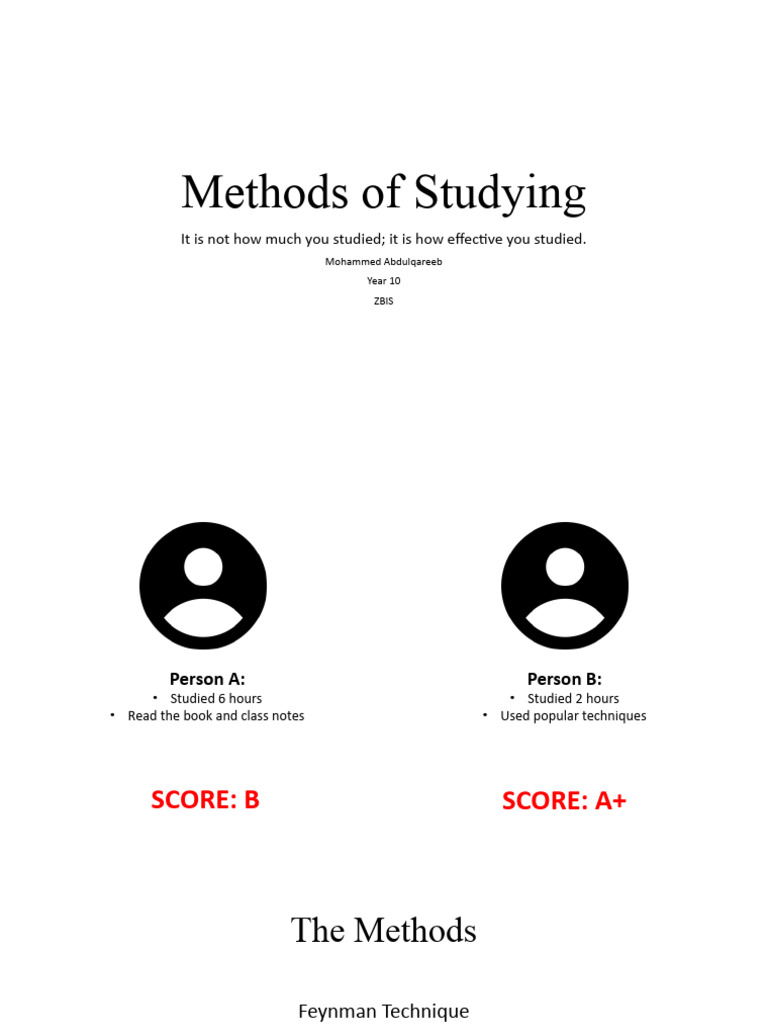 Methods of Studying | PDF | Flashcard | Intelligence