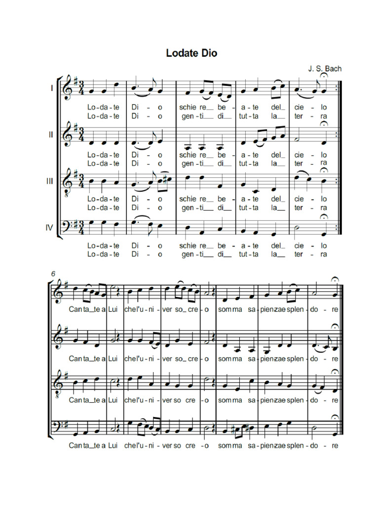 Lodate Dio Bach | PDF