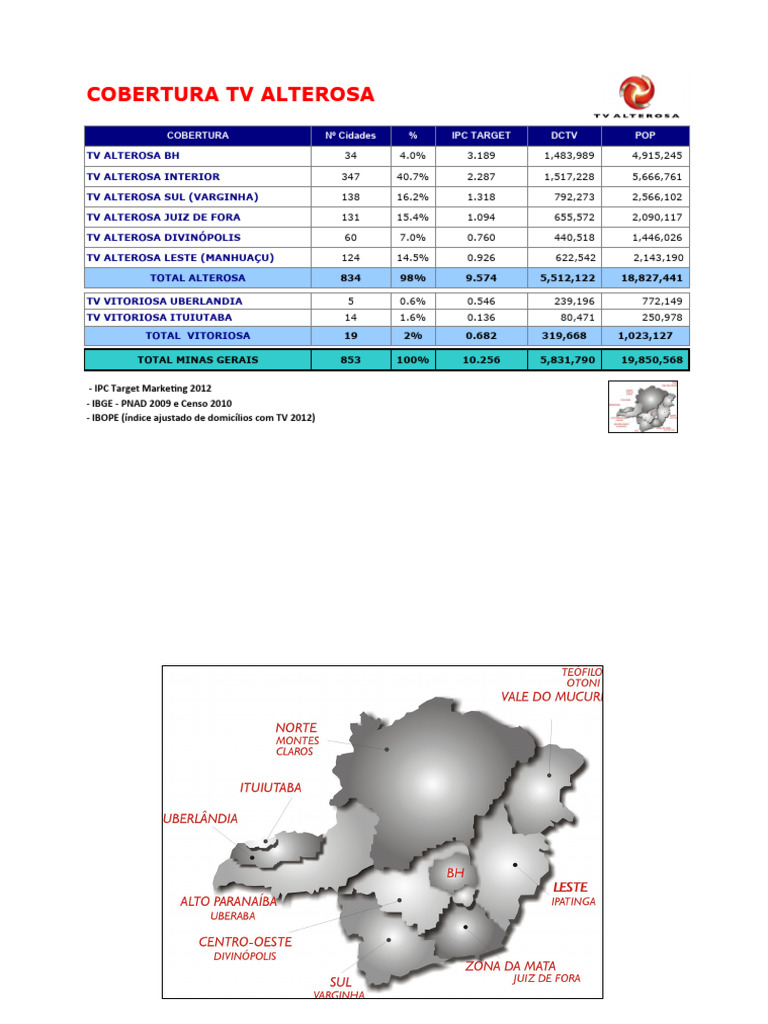 Mapa Cobertura TVA | PDF | Rede de televisão | Brasil