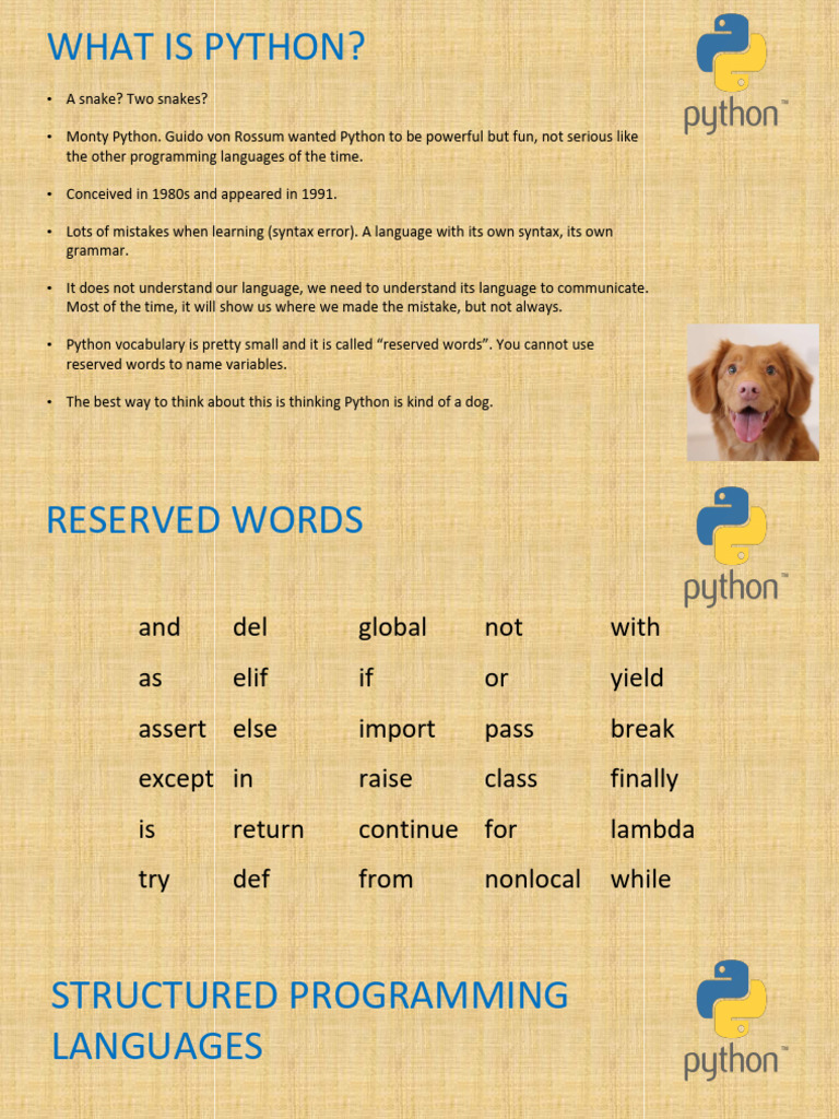 PythonCourse1 - Intro | PDF | Python (Programming Language) | Reserved Word PythonCourse1 - Intro | PDF | Python (Programming Language) | Reserved Word
