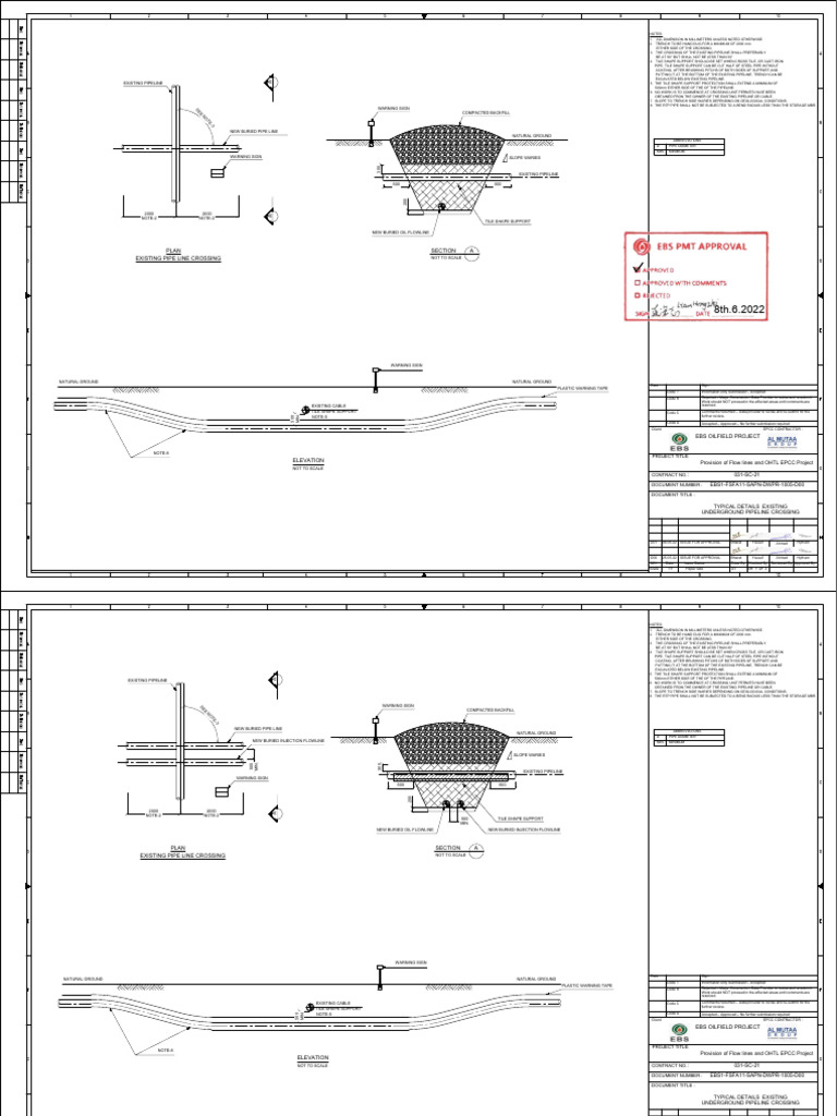 Ebs1-Fsfa11-Sapn-Dwpr-1005-D01-Typical Details Existing Underground Pipeline Crossing | PDF ...