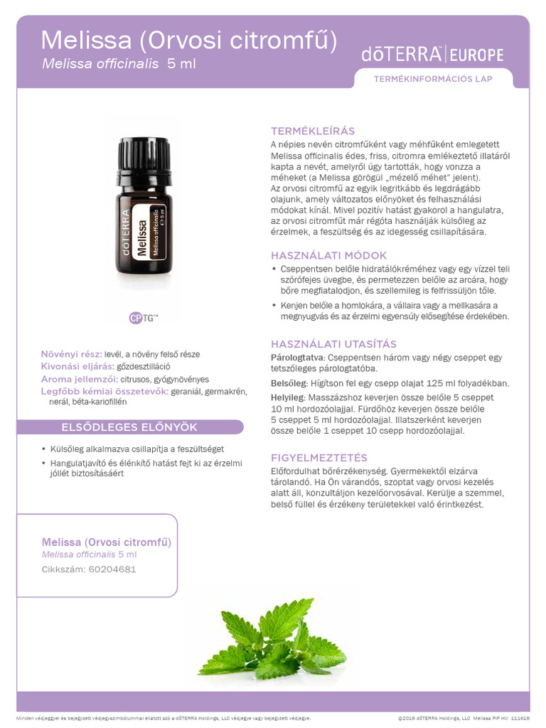 Melissa Oil | PDF