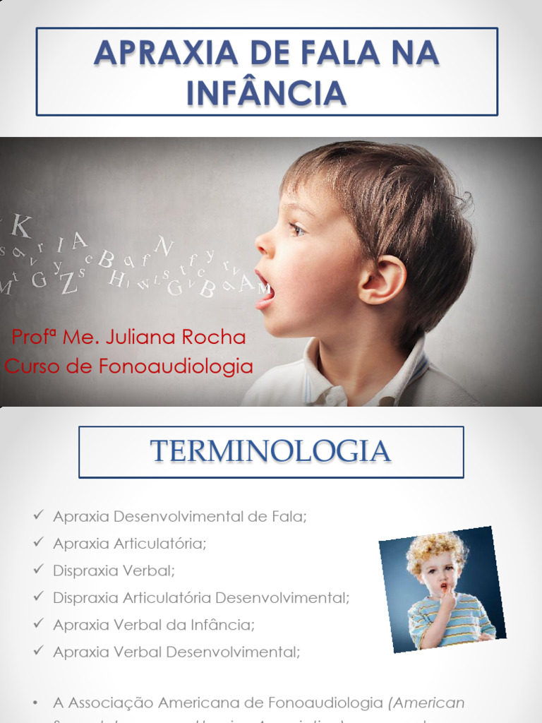 Apraxia de Fala na Infância: Guia Fonoaudiológico | PDF