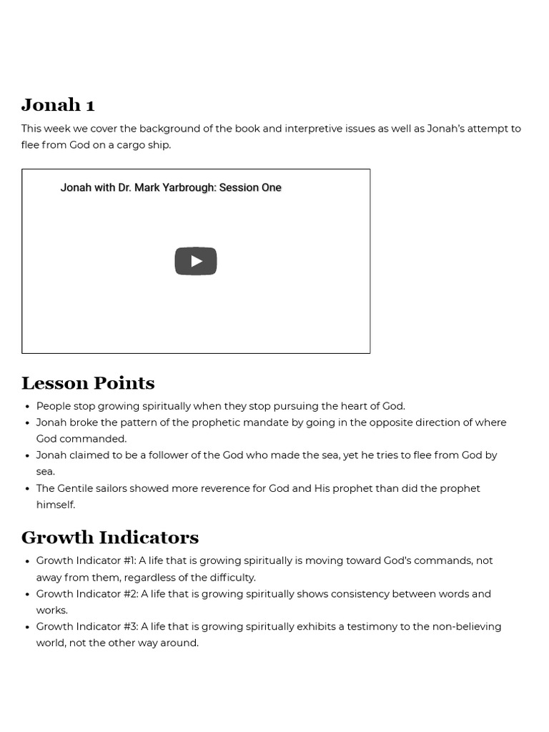 Jonah 1: Fleeing God's Command | PDF | Jonah | Religious Belief And ...