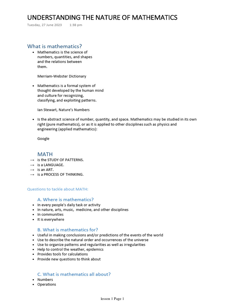 MATH | PDF | Mean | Mathematics