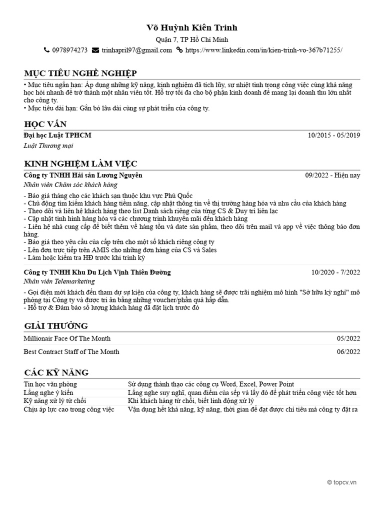 Vo Huynh Kien Trinh | PDF