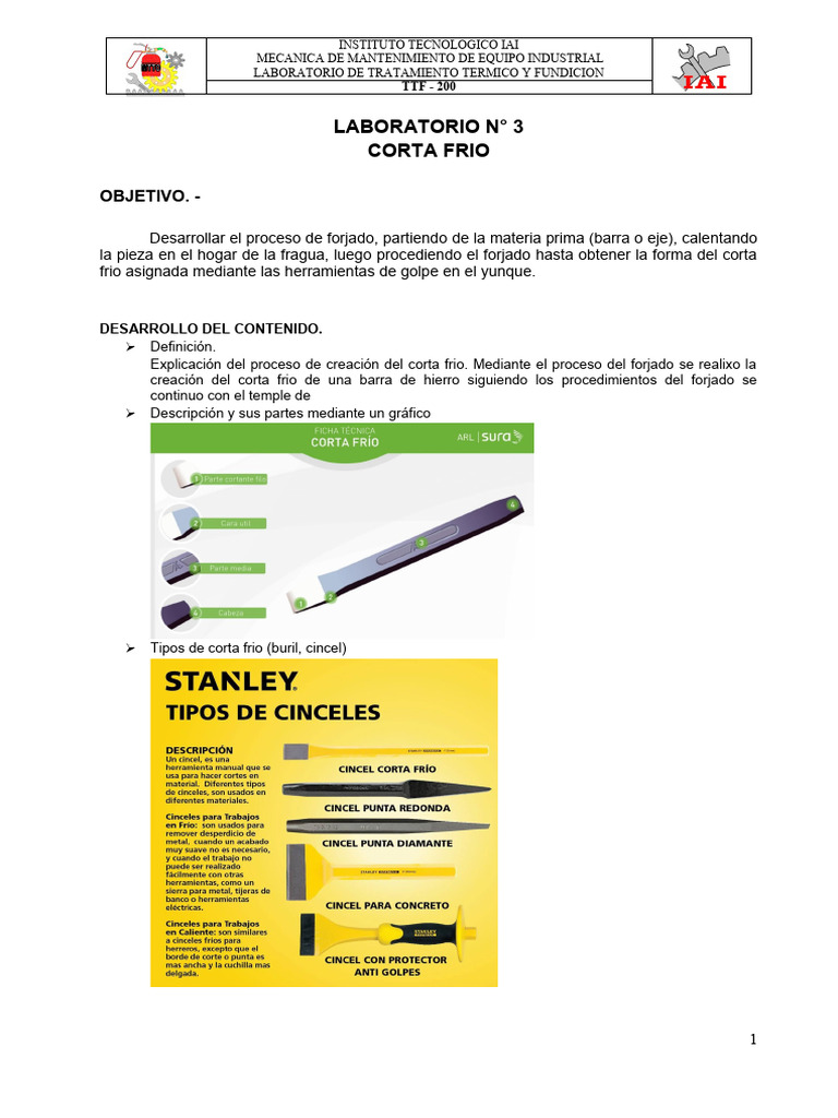 Lab 3 Corta Frio Bernal | PDF | Abrasivo | Ingeniería de Edificación