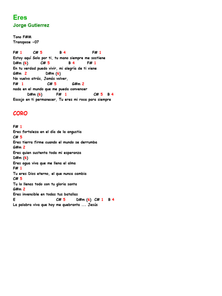 Letra Eres | PDF