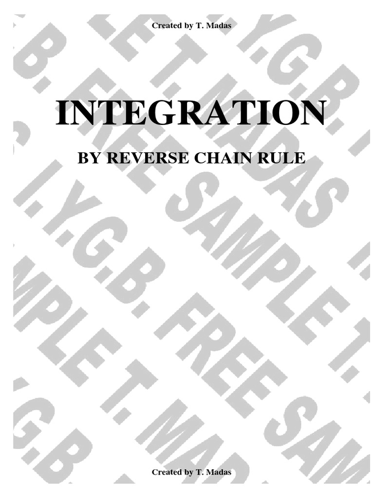 Integration by Reverse Chain Rule | PDF