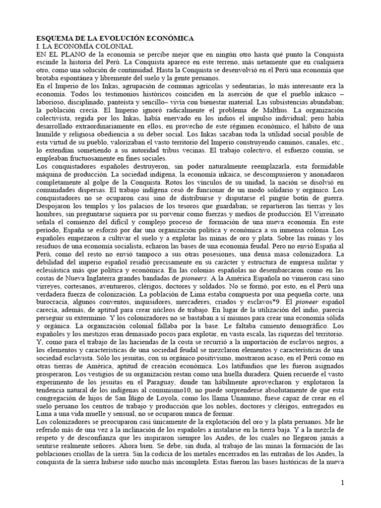 1er Ensayo ESQUEMA DE LA EVOLUCI - N ECON - MICA | PDF