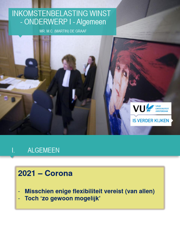 Inkomstenbelasting Winst - ONDERWERP I - Algemeen: Mr. M.C. (Martin) de ...