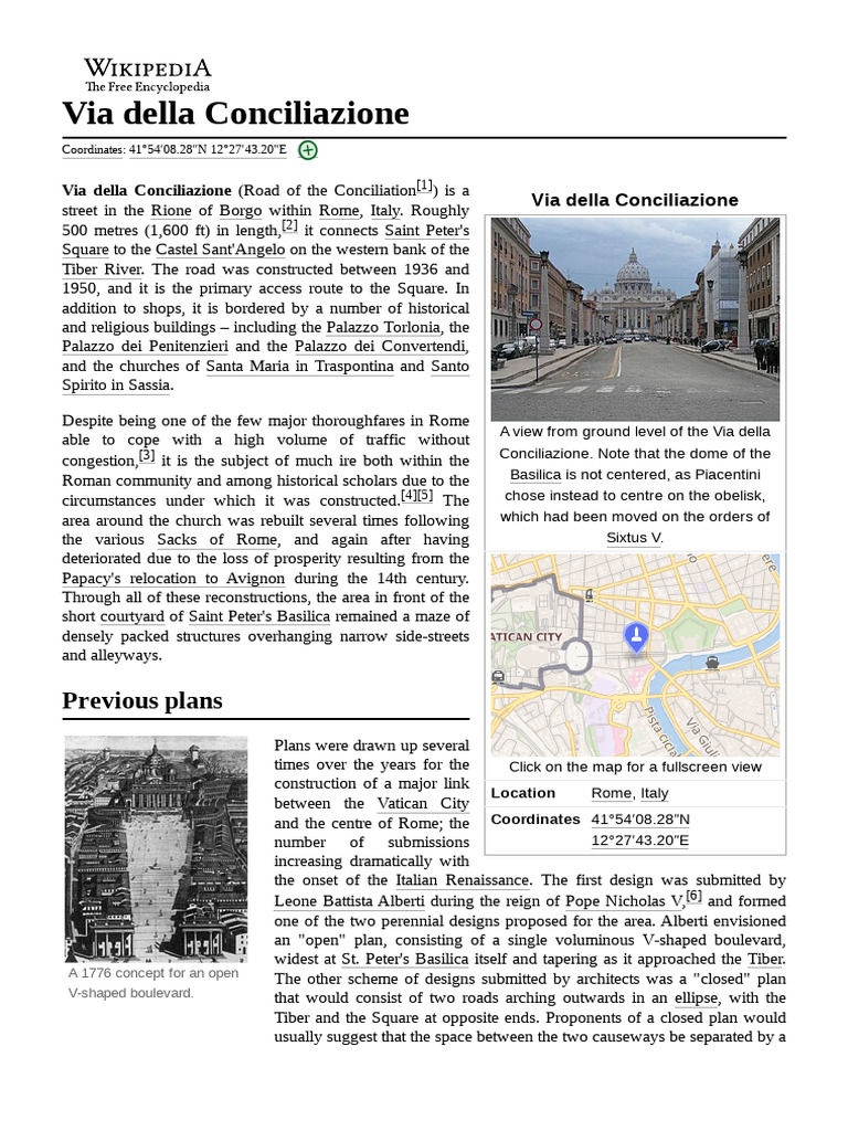 Via Della Conciliazione | PDF