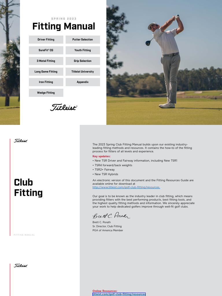 Fitting Manual | PDF | Golf Course