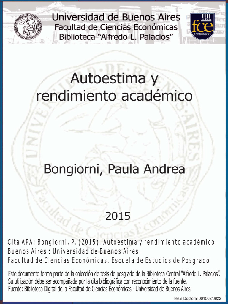 Autoestima y Rendimiento Academico | PDF | Autoestima | Inteligencia