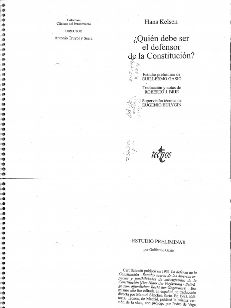 Quién Debe Ser El Defensor de La Constitución, Hans Kelsen | PDF Quién Debe Ser El Defensor de La Constitución, Hans Kelsen | PDF