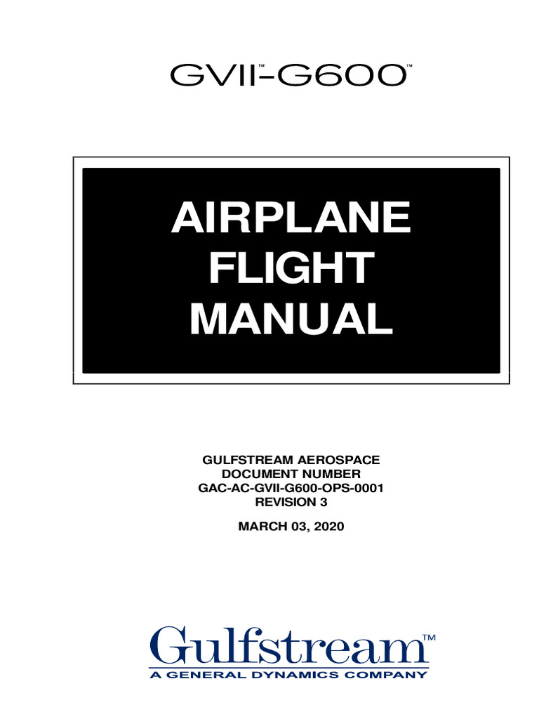 Gulfstream G600 Flight Manual | PDF | Turbine Engine Failure | Flap ...