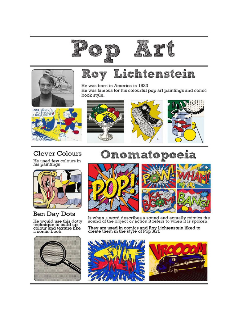 Pop Art Roy Lichtenstein 1 | PDF
