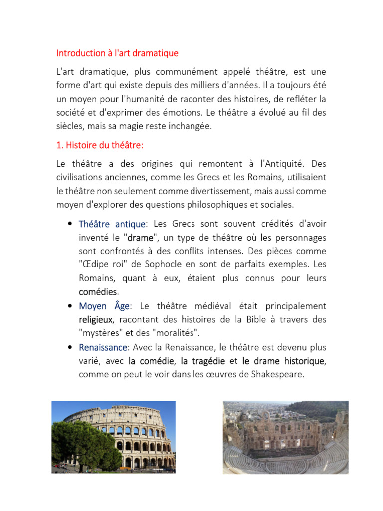 Introduction à l'art dramatique | PDF | Théâtre | Comédie