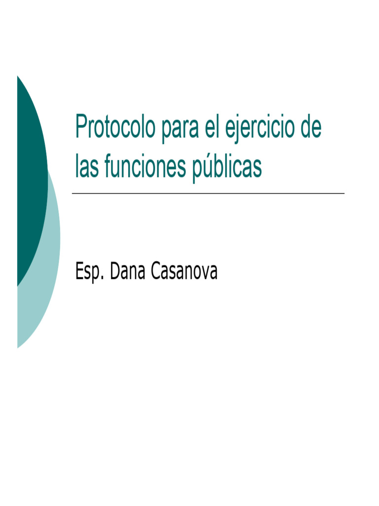 Protocolo para El Ejercicio de Las Funciones Públicas | PDF | Estado (política) | Diplomacia