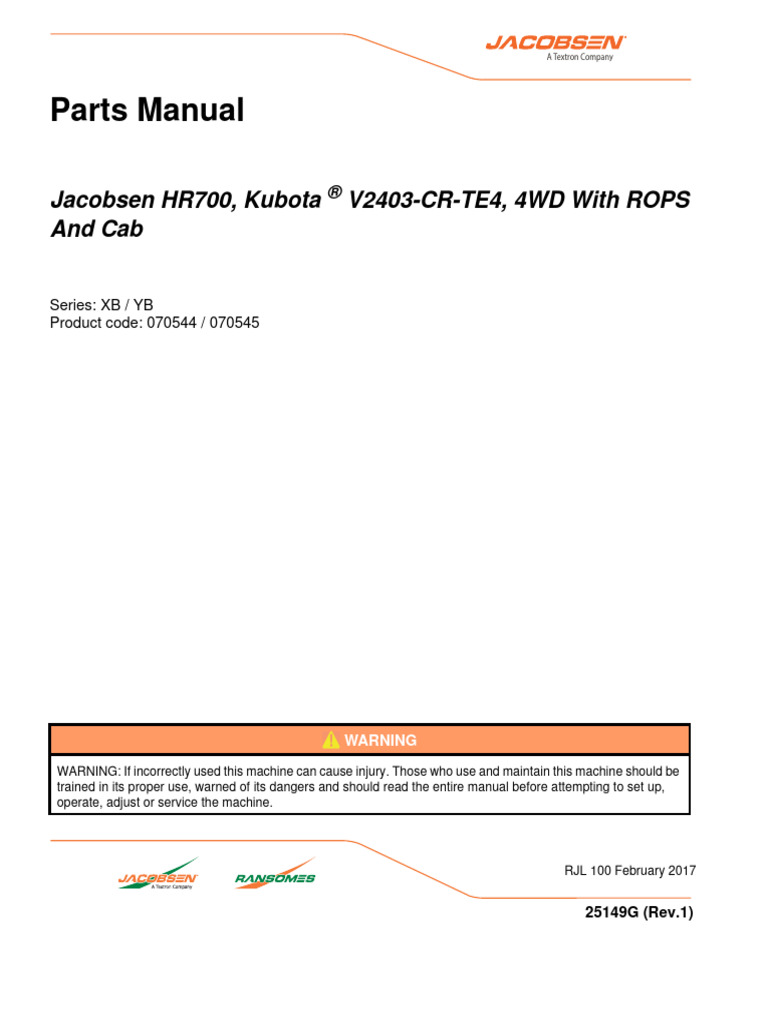 Jacobsen hr700 | PDF