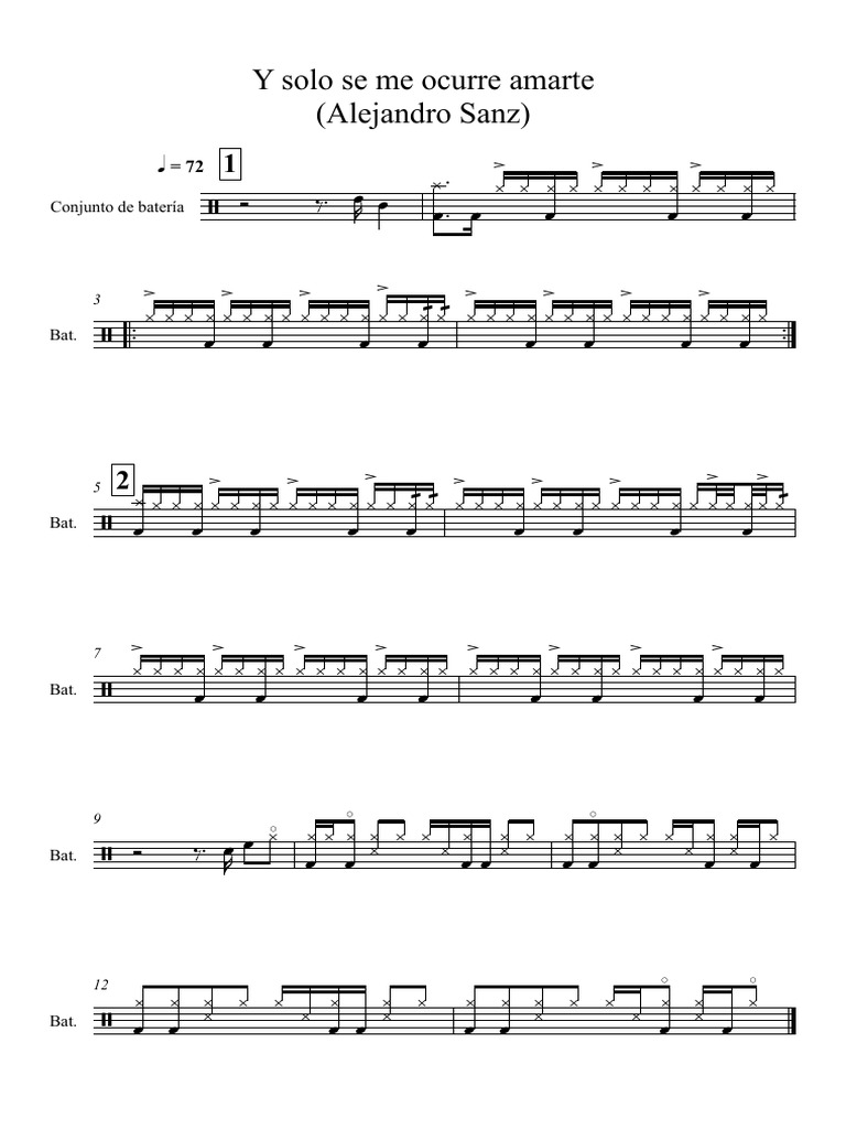 Y Solo Se Me Ocurre Amarte (Alejandro Sanz) - Partitura Completa | PDF