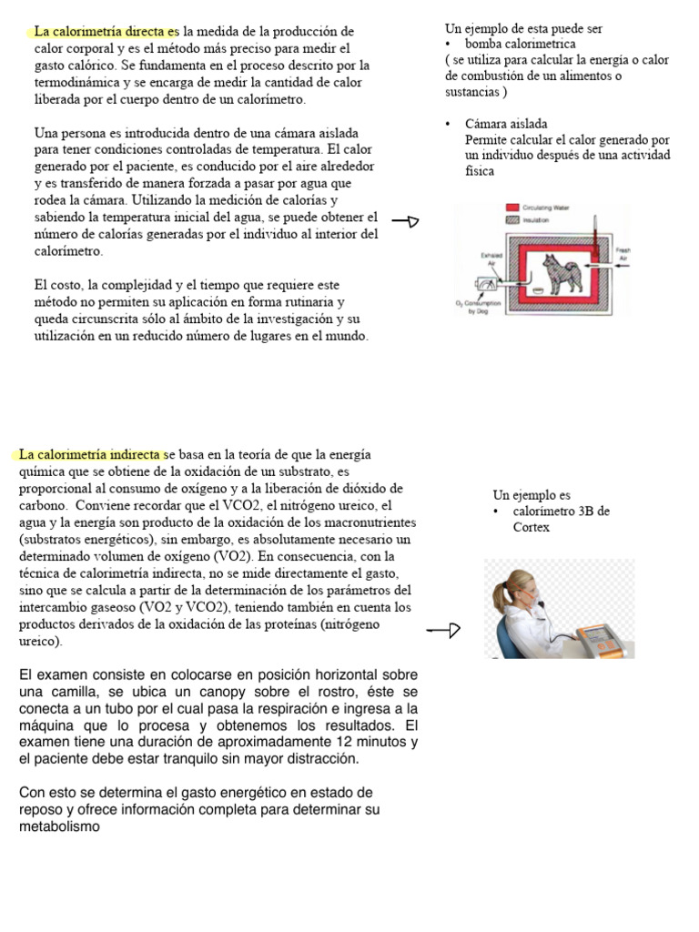 Calorimetría Directa e Indirecta: Métodos y Aplicaciones | PDF | Calor ...