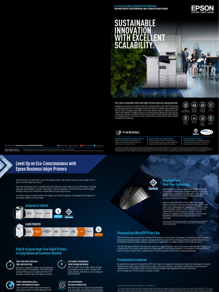 Epson BIJ Brochure WF Enterprise-AM C4000.C5000.C6000 12pp 1022 EN | PDF | Printer (Computing ...