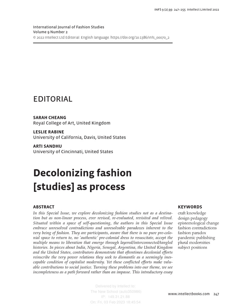 7 Decolonizing Fashion As Process | PDF