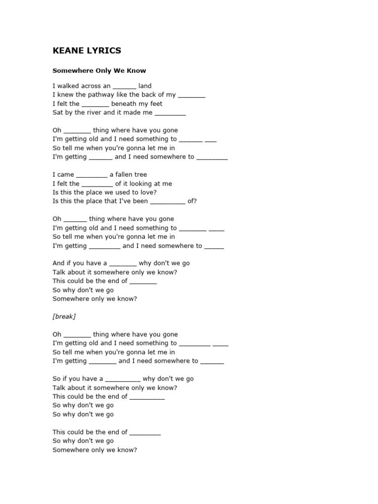 Keane Lyrics | PDF