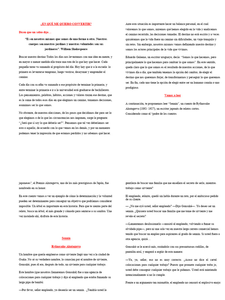 En Qué Me Quiero Convertir | PDF En Qué Me Quiero Convertir | PDF