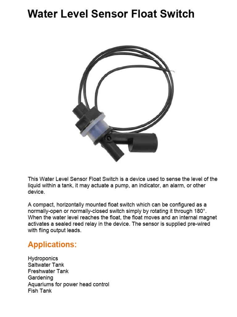 Water Level Sensor | PDF