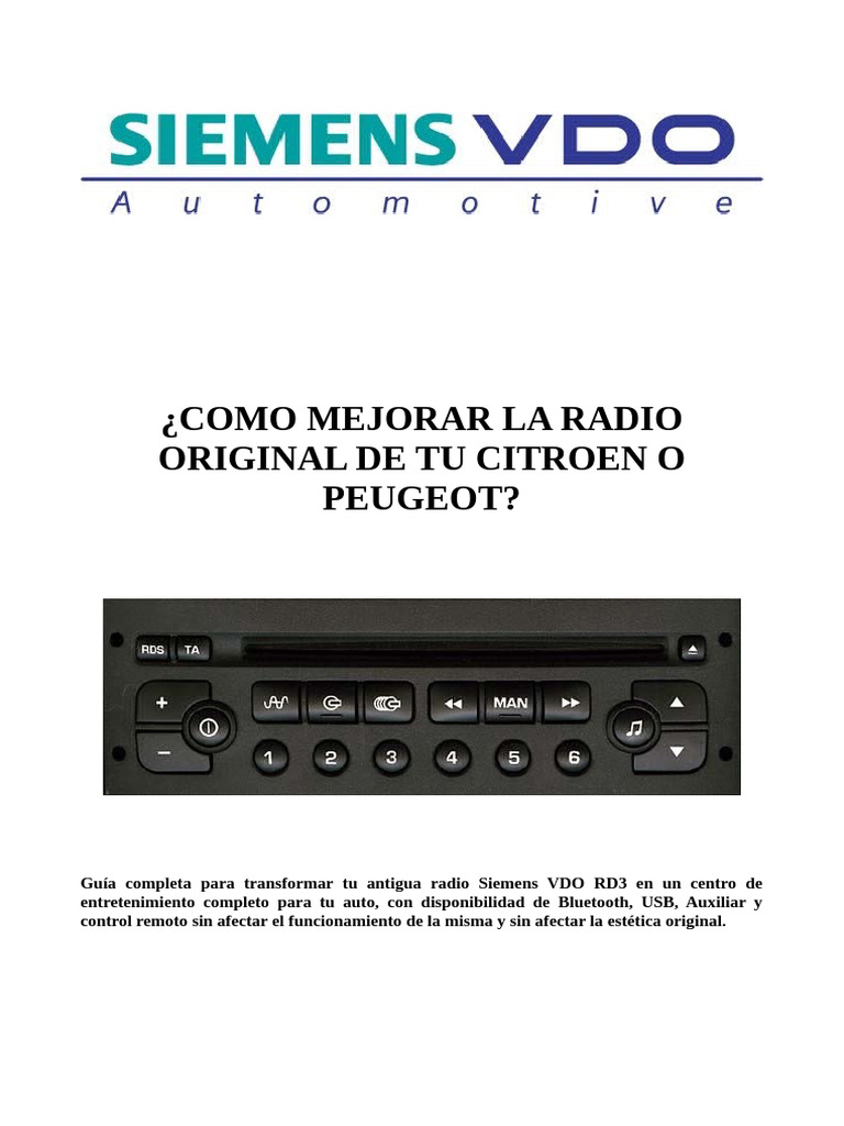 Radio RD3 Bluetooth Usb Patrick | PDF | USB | Memoria USB