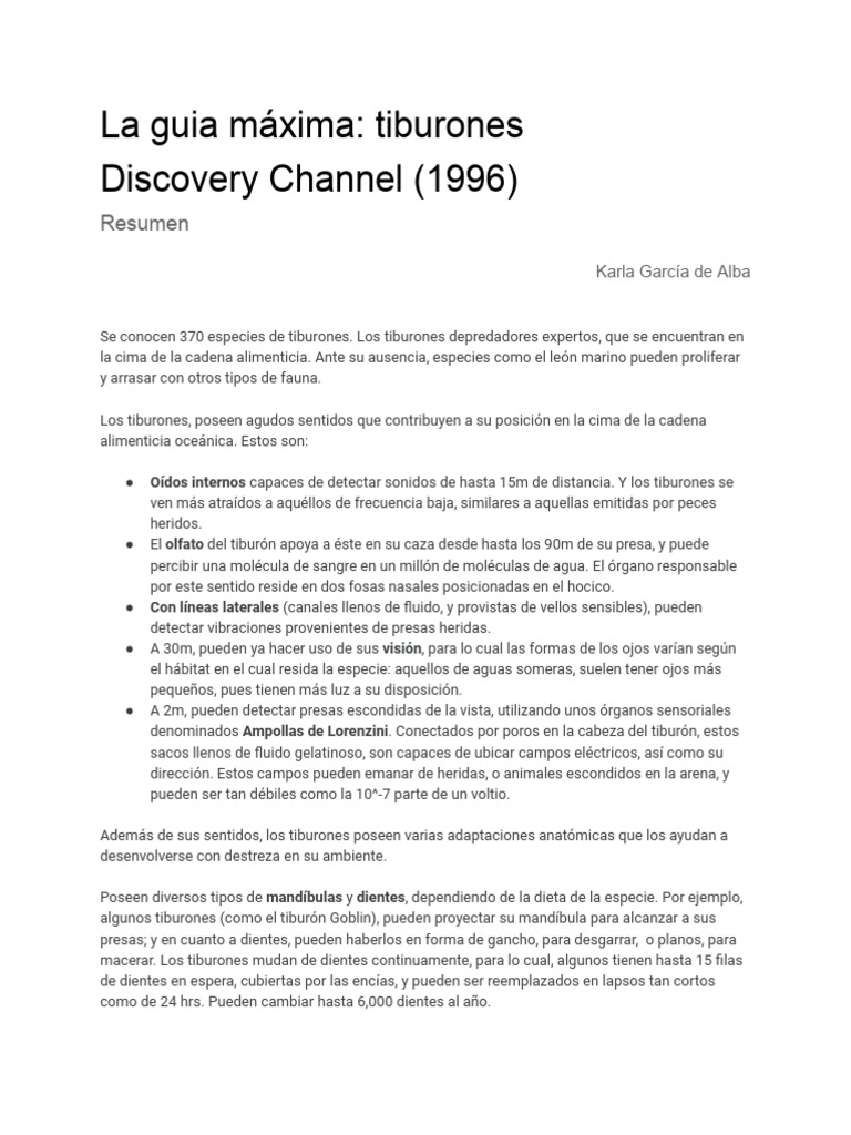 La Guia Máxima - Tiburones | PDF | Tiburones | Depredación