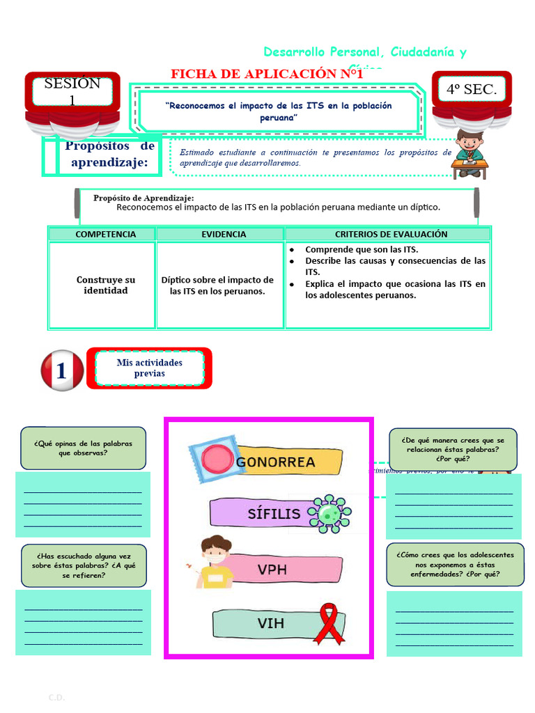 4° Ficha de Aplicación-Sesión1-Sem.1-Exp.4-Dpcc | PDF | Aprendizaje | Evaluación