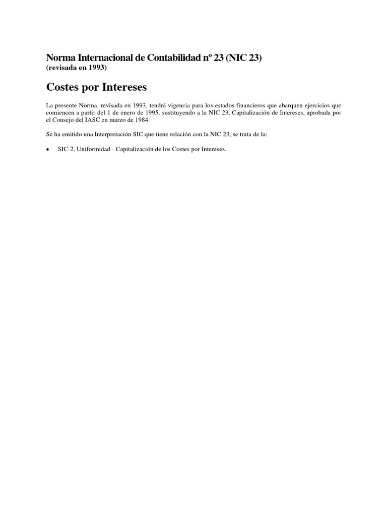 Nic 23 | PDF | normas internacionales de INFORMACION FINANCIERA ...