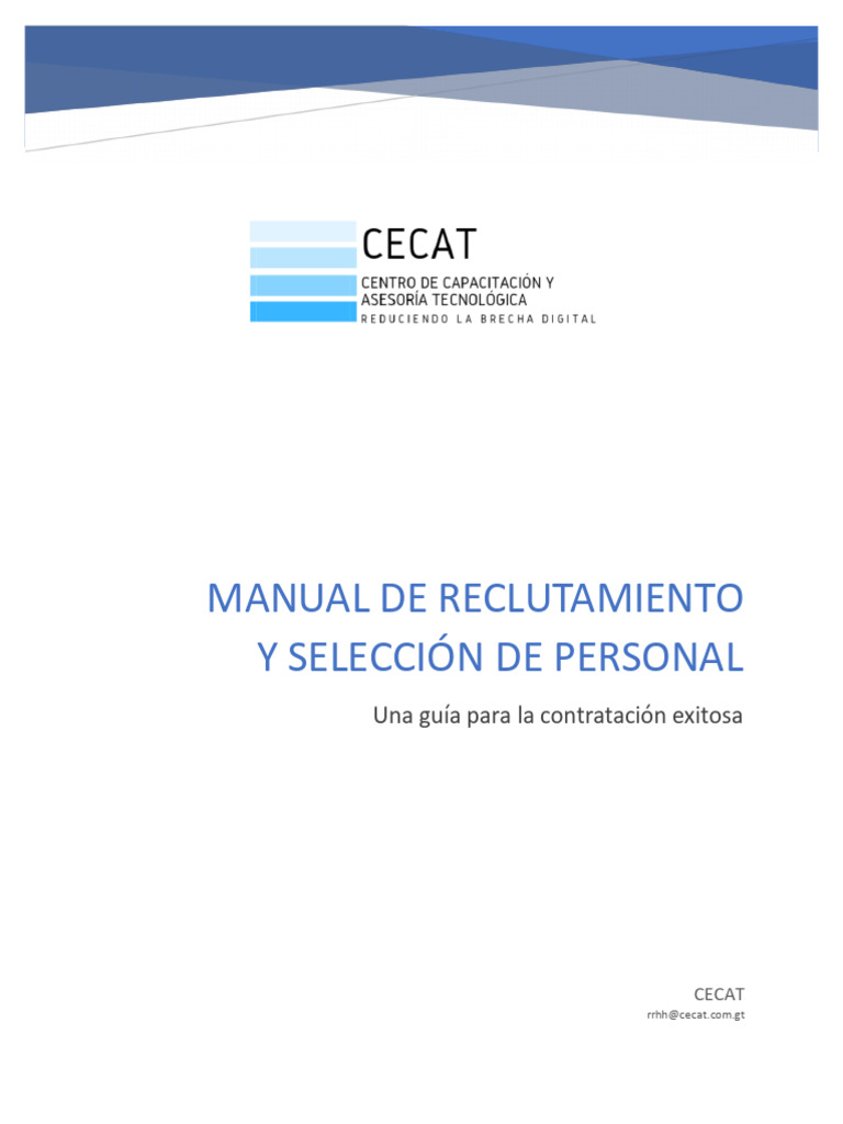 Manual de Reclutamiento y Selección de Personal | PDF