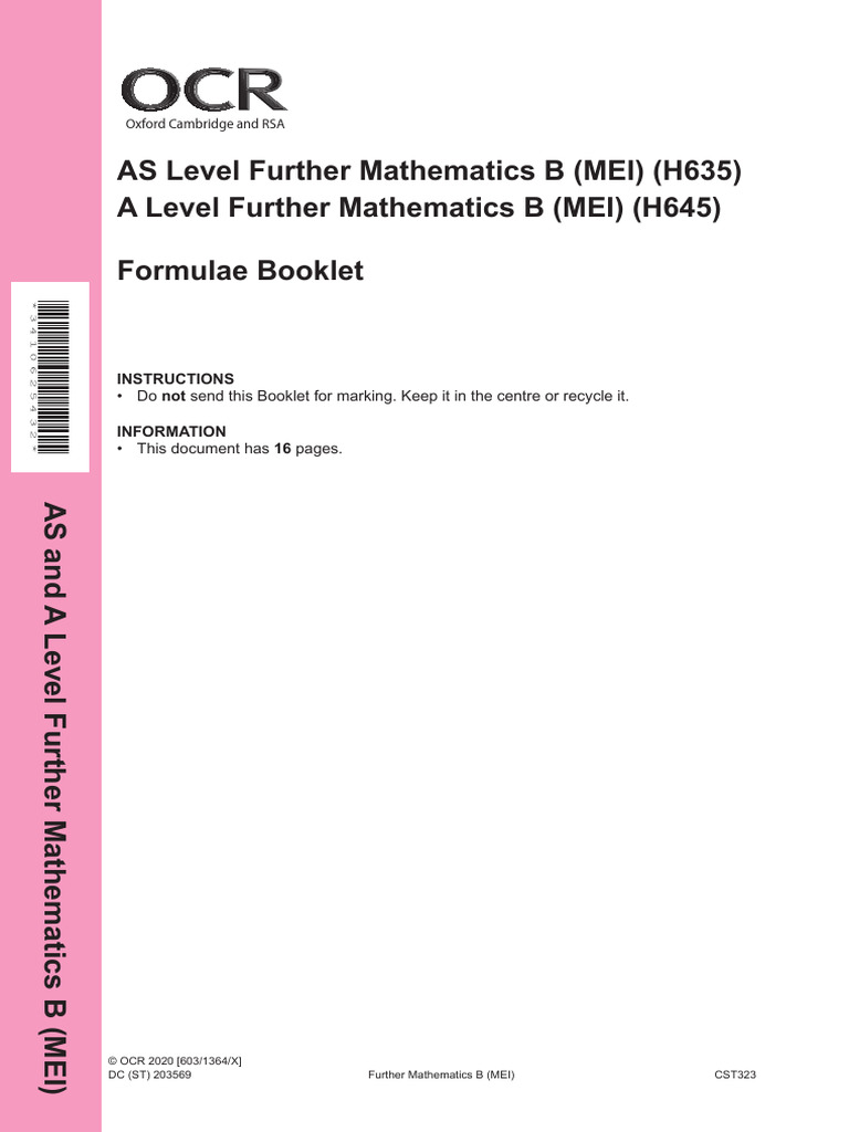 Formula Book | PDF | Variance | Trigonometric Functions