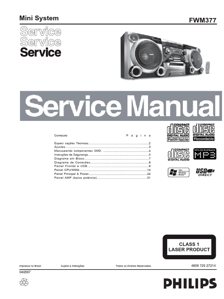 Philips+Fwm377 BK | PDF | Bens manufaturados | Tecnologia de som